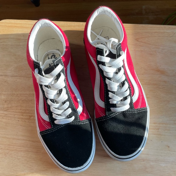 Vans | Shoes | Vans Off The Wall Redblackwhite Sneakers | Poshmark